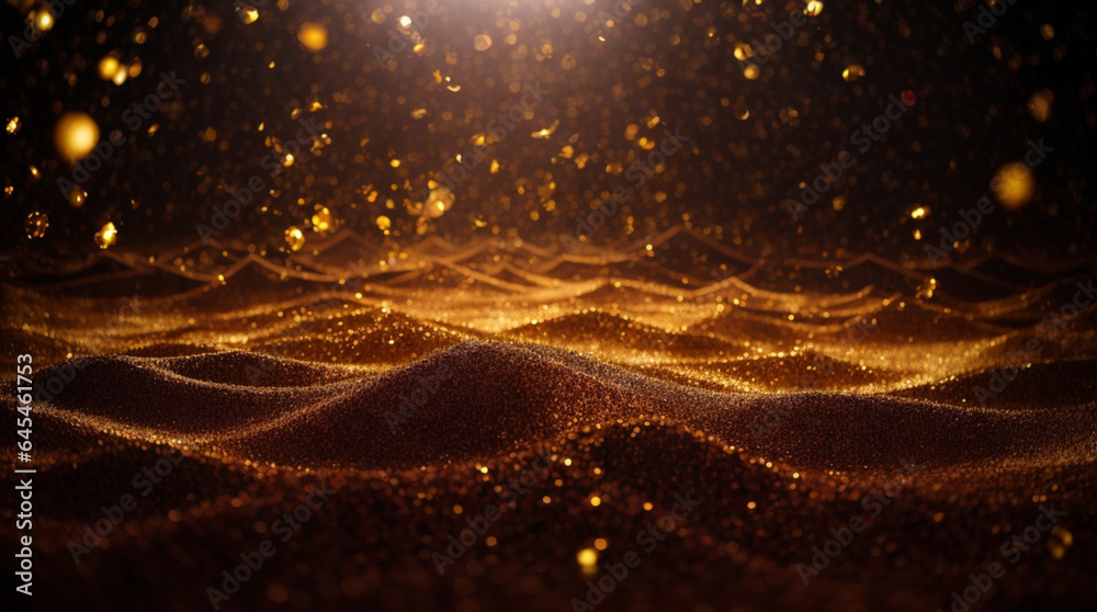 Elegant Dark Brown Background with Digital Signature: Golden Light ...