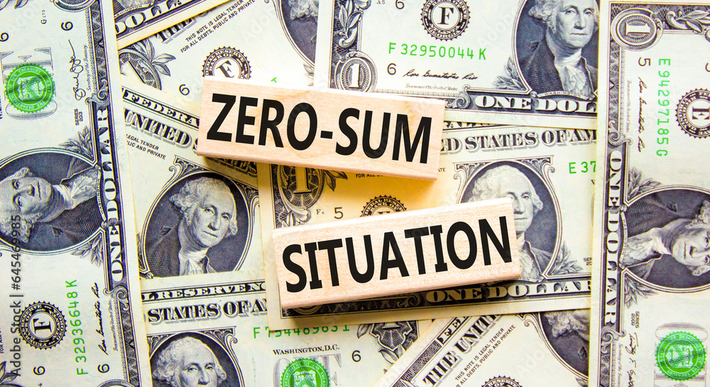 Zero-sum situation symbol. Concept words Zero-sum situation on ...