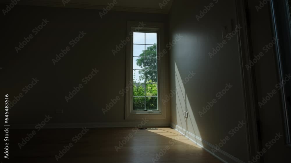 Window and sun rays through the window. Elements of empty Interior in ...