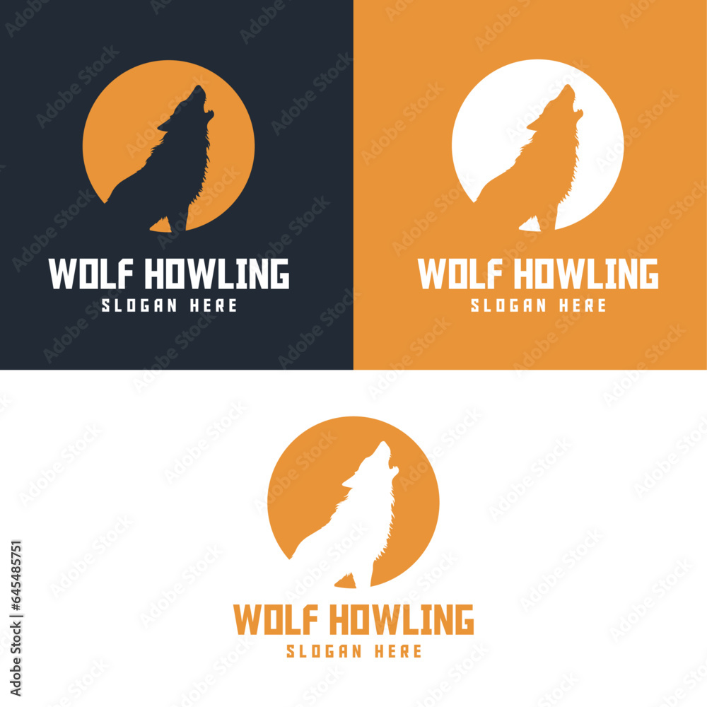 Effortless Howling Wolf Mascot Logo. Creative Wild Animal Silhouette ...