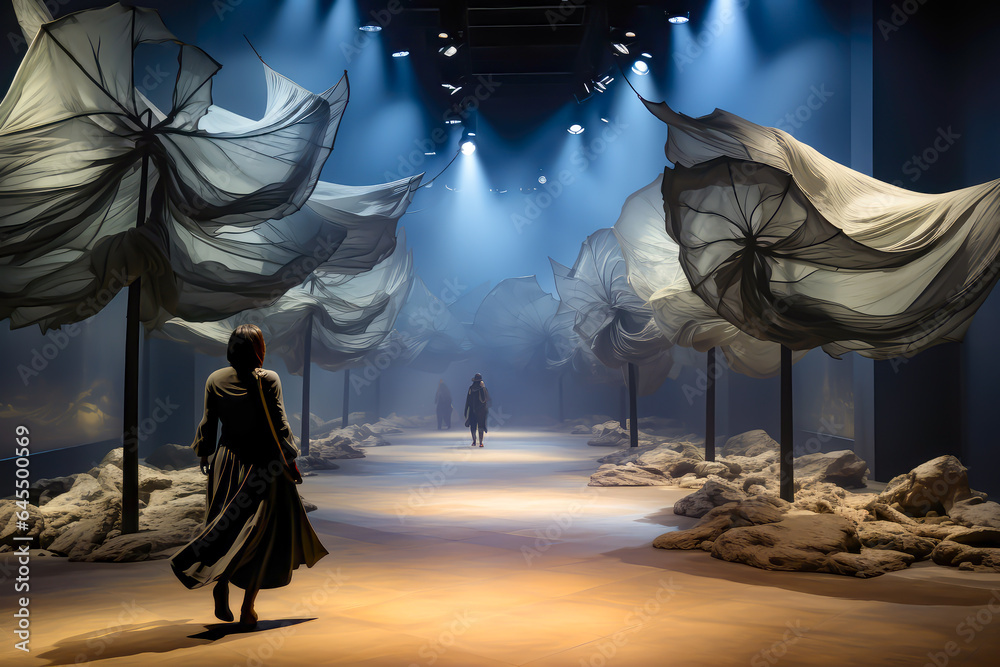 ภาพประกอบสต็อก design of wind representation in a museum. wind cannot ...