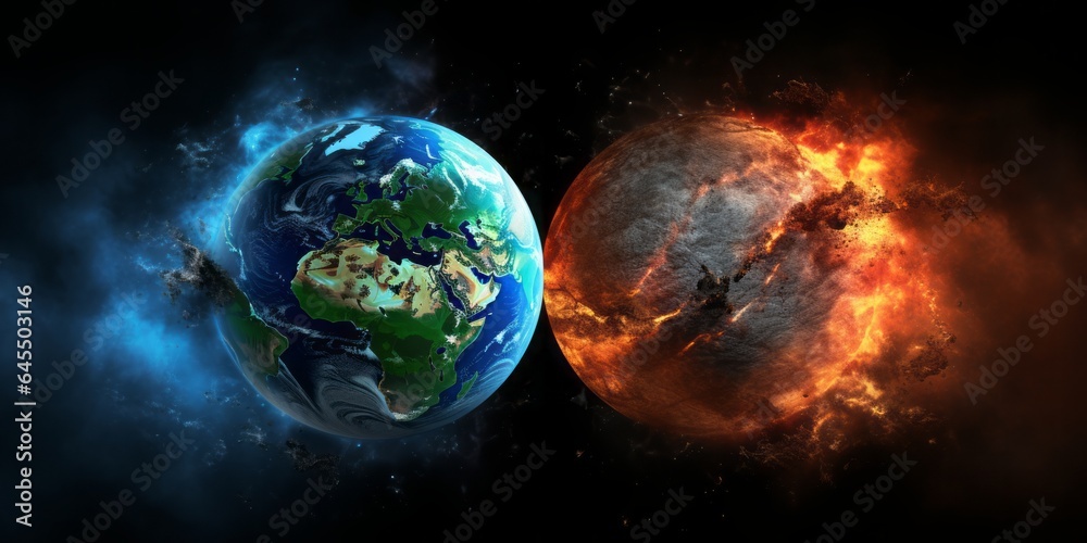 Earth in Fiery Red and Charred Blue, a Harrowing Depiction of Global ...