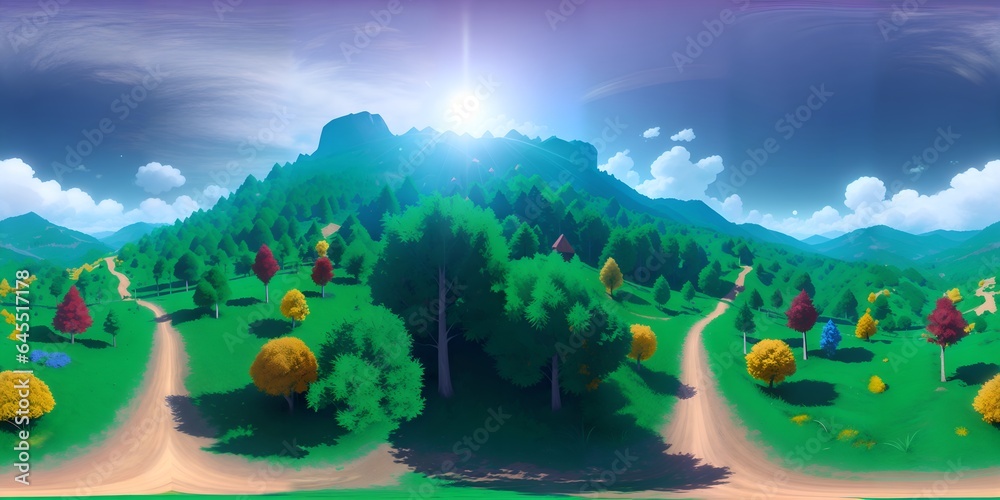 HDRI, Skybox, Spring Mountain with greens, day time in the forest ... HDRI, Skybox, Spring Mountain with greens, day time in the forest ...