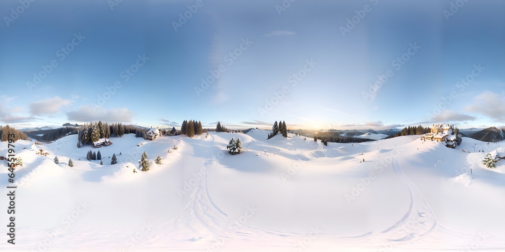 HDRI, Skybox, winter snow mountain, sky, created using generative AI ...