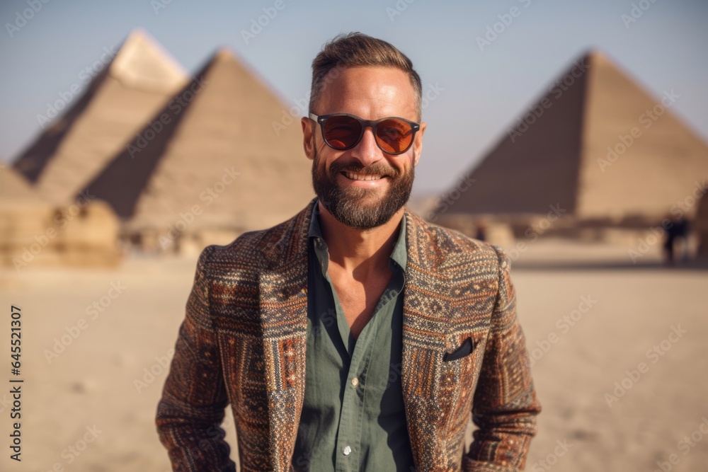 Lifestyle portrait photography of a satisfied man in his 40s that is wearing a chic cardigan in ...