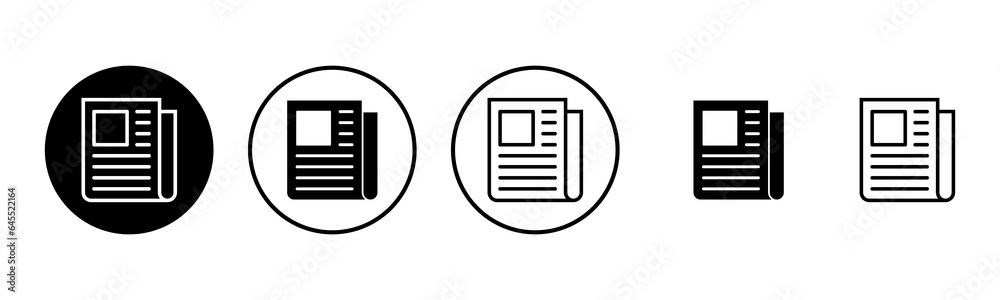 Newspaper icon set illustration. news paper sign and symbolign Stock ...