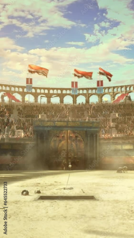 Ancient arena animation. Ancient greece, vintage arena. Animation ...