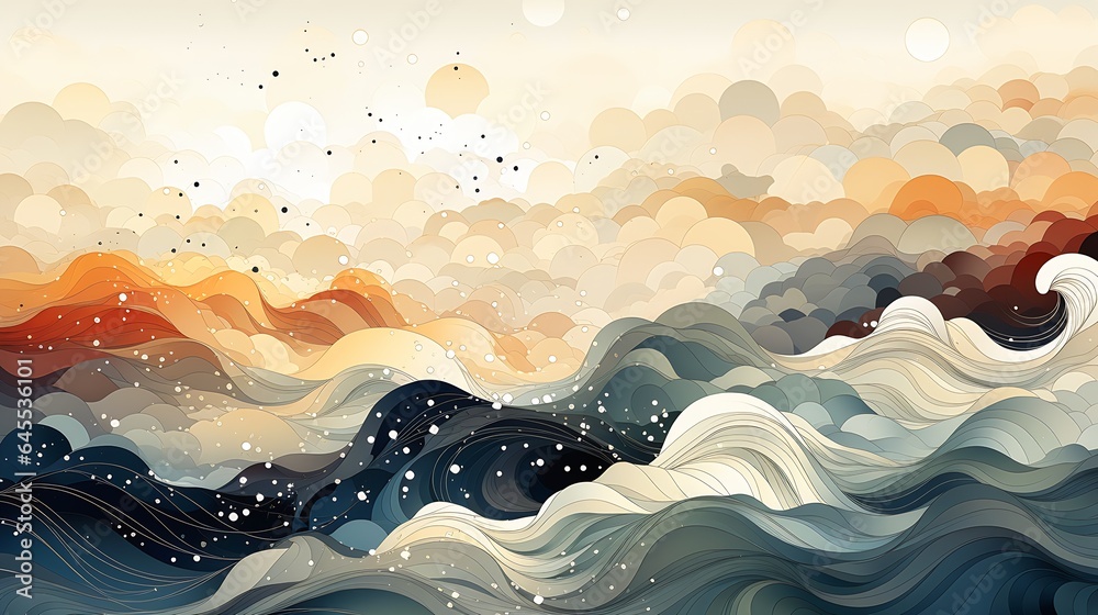 wave sky background sun illustration well designed bifrost serene overcast atmosphere technology ...