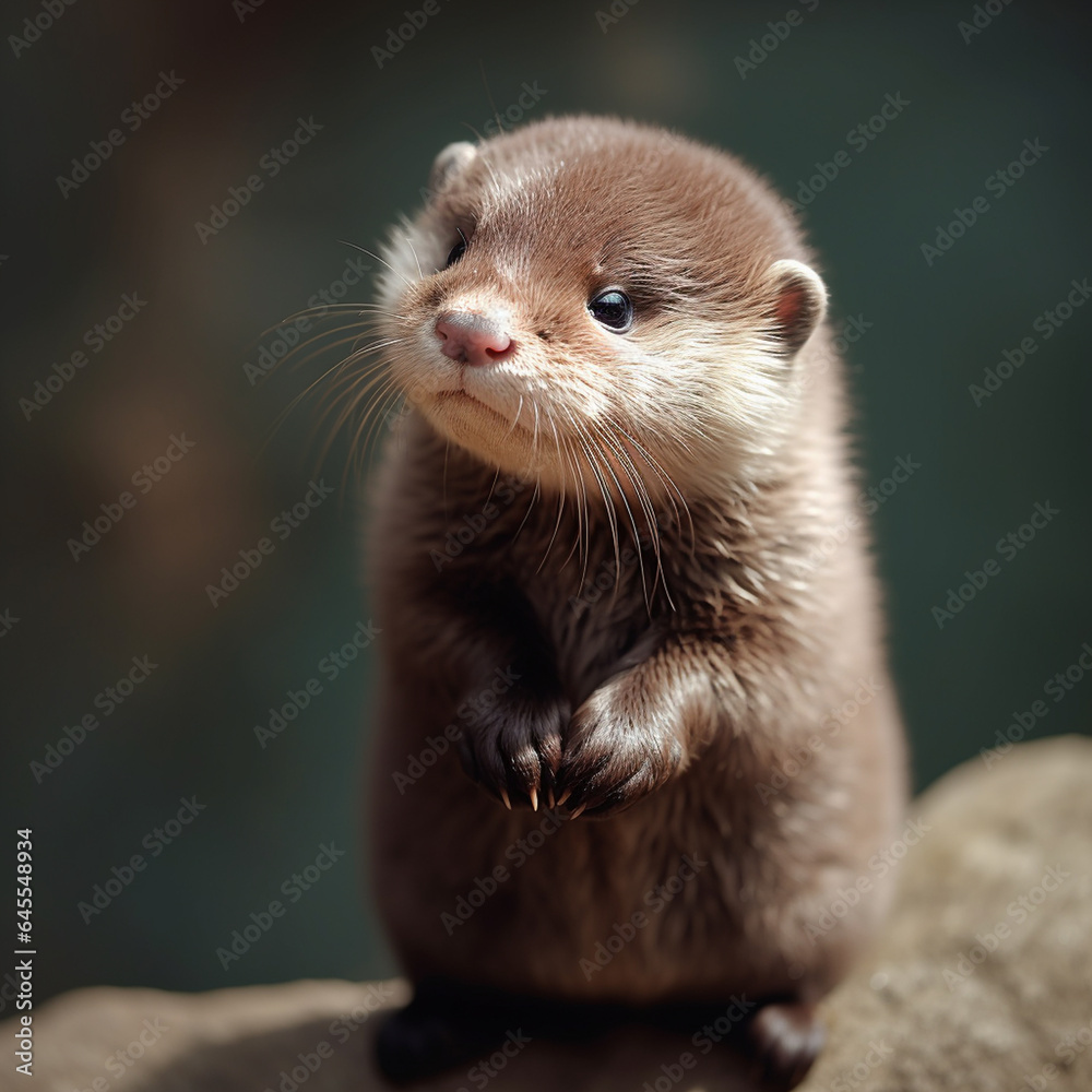 Generative AI cute and adorable otter in a different place and ...