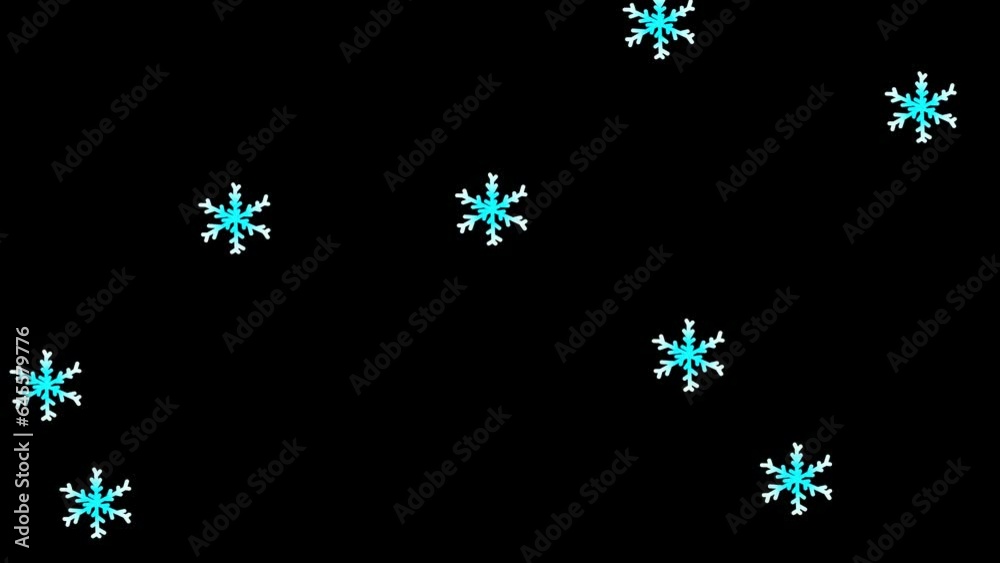 Snowfall on alpha channel. RGB Alpha snowflakes dancing in the wind ...