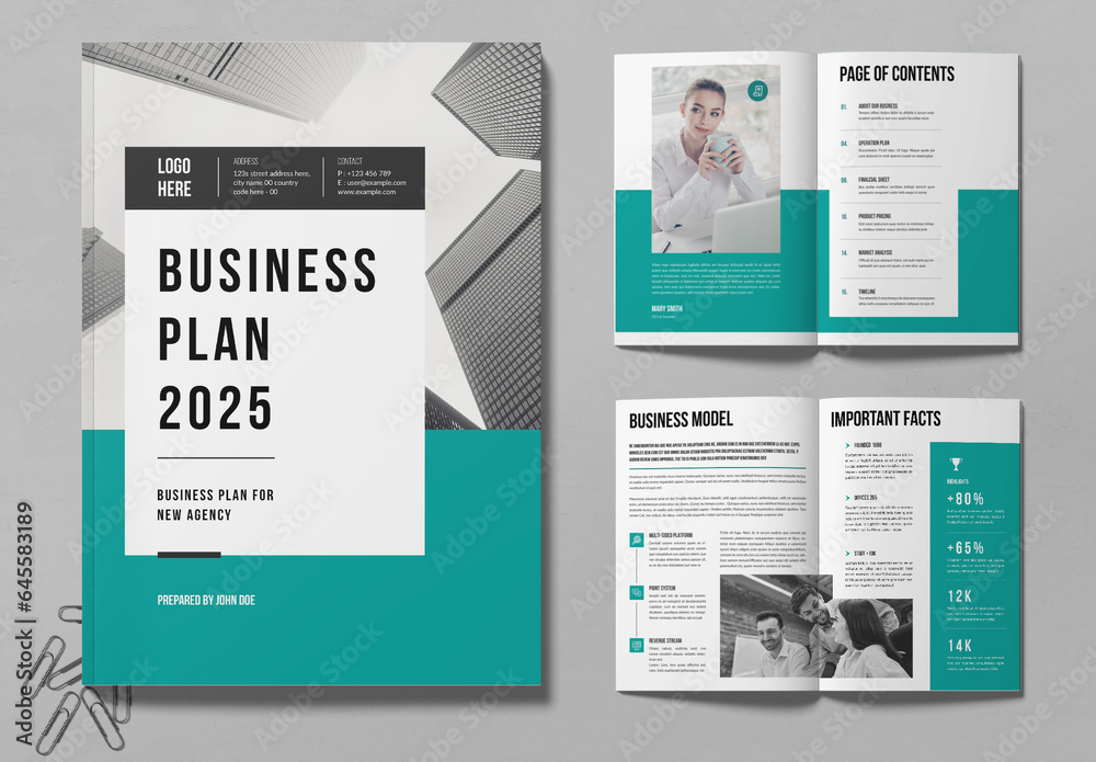 Business Plan Design Template Stock Template | Adobe Stock