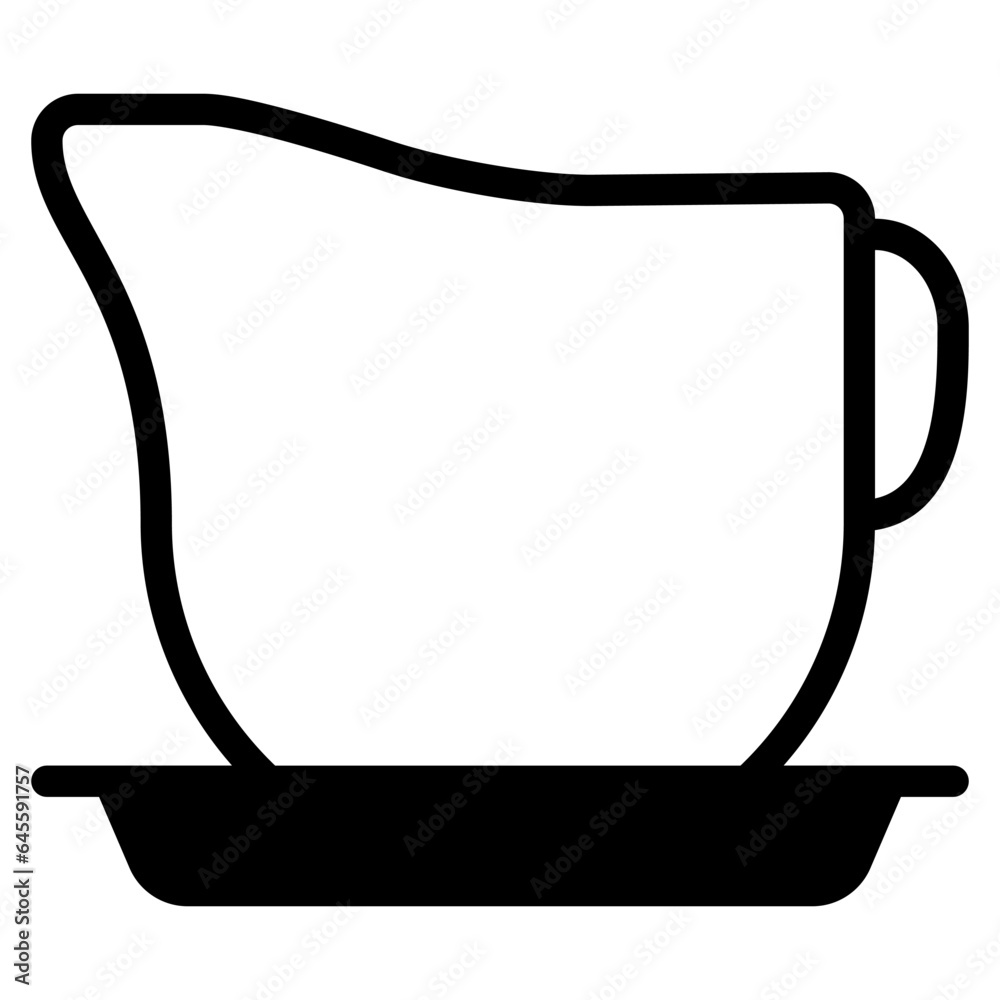gravy icon with solid line style base. Suitable for website design ...