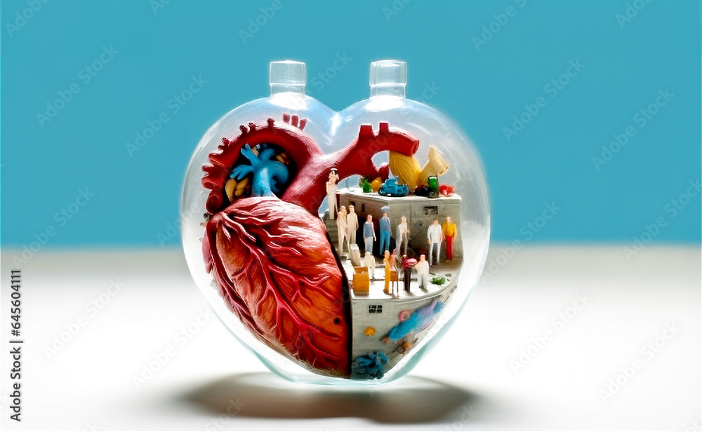 Transparent heart shape blue background, heart disease awareness ...