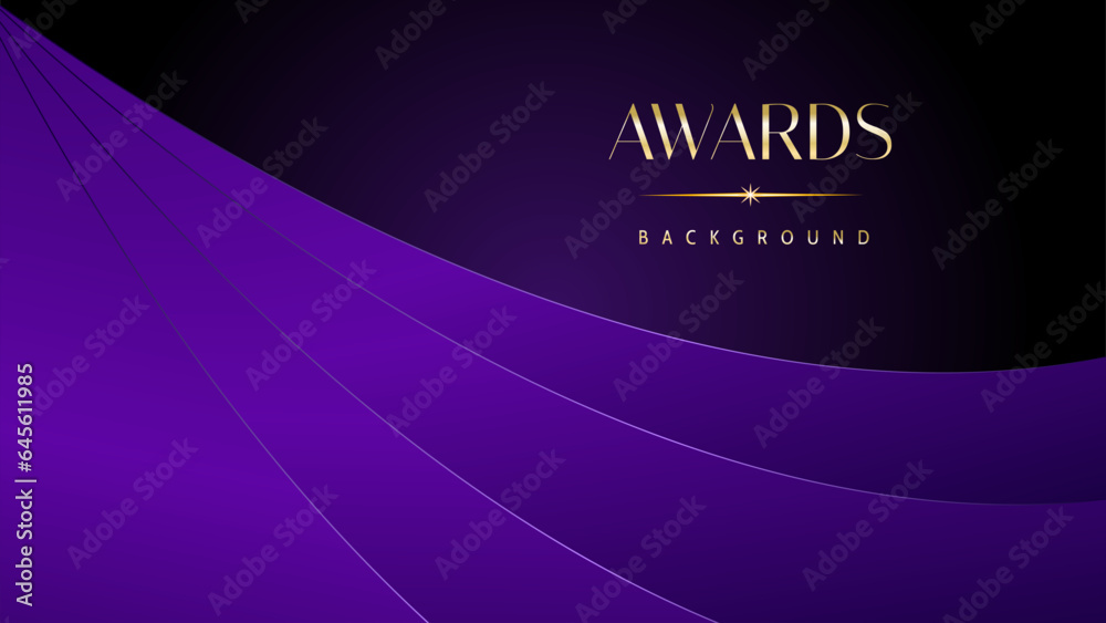 Purple golden royal awards graphics background. Elegant modern template ...