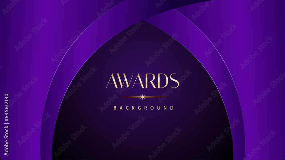 Purple golden royal awards graphics background. Elegant modern template ...