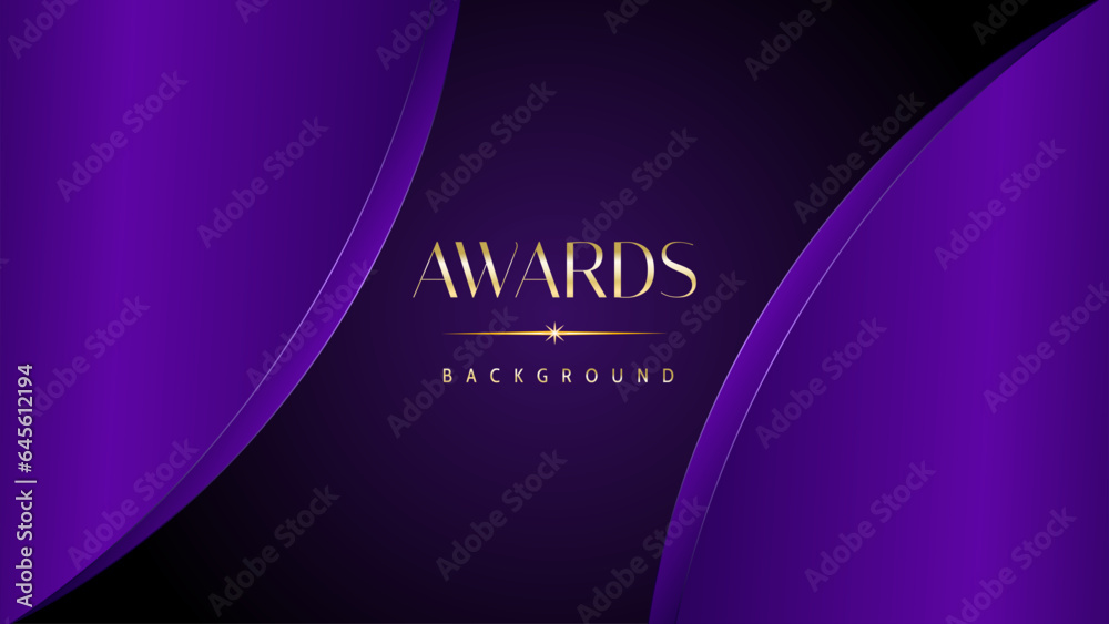 Purple golden royal awards graphics background. Elegant modern template ...