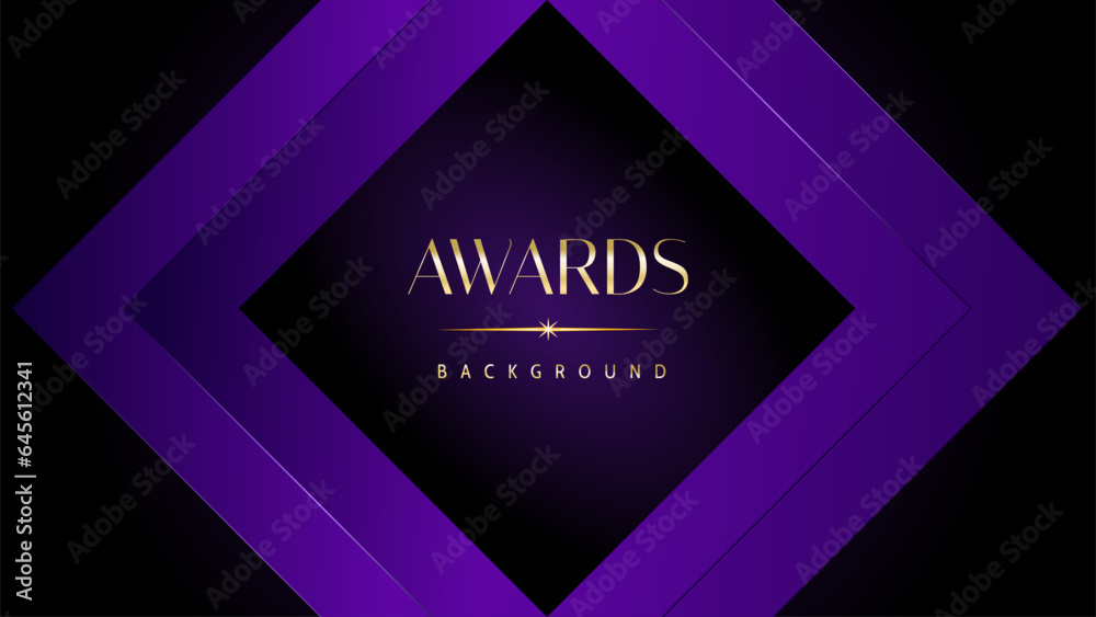 Purple golden royal awards graphics background. Elegant modern template ...