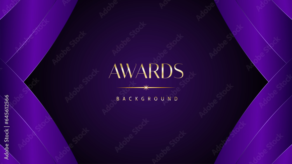 Purple golden royal awards graphics background. Elegant modern template ...