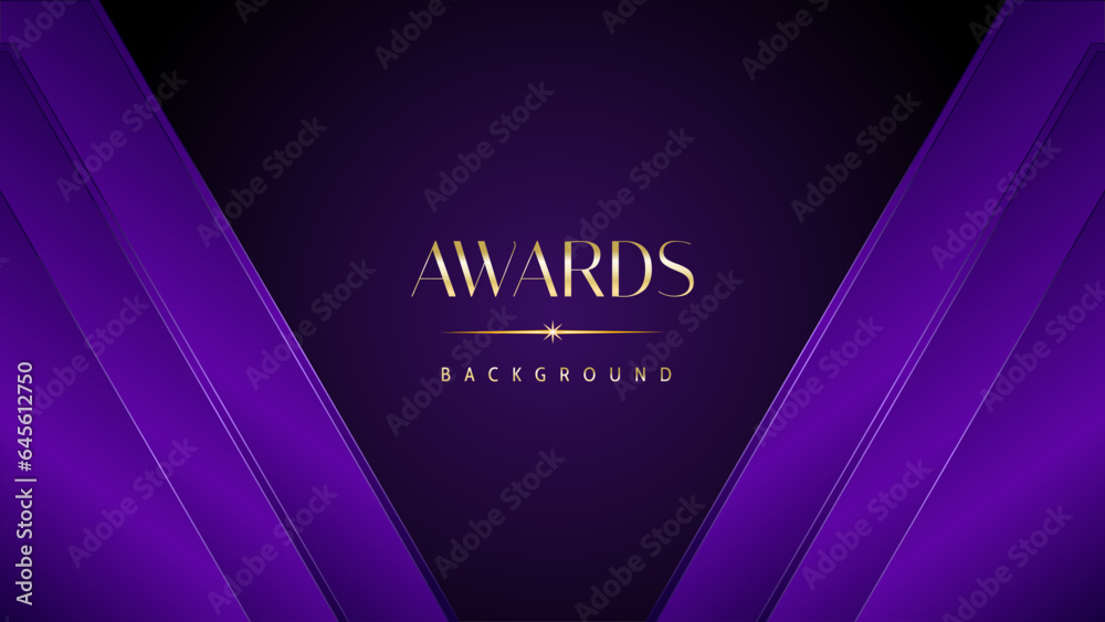 Purple golden royal awards graphics background. Elegant modern template ...