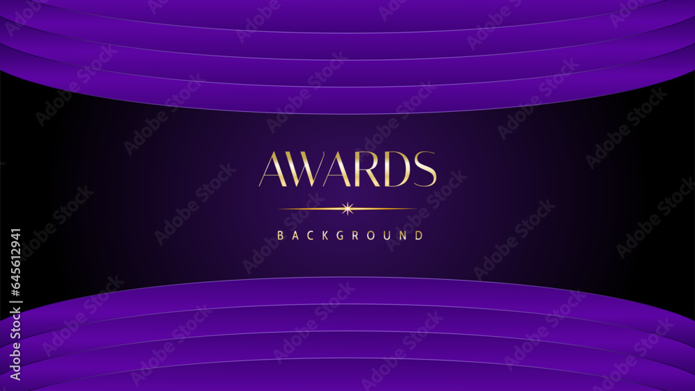 Purple golden royal awards graphics background. Elegant modern template ...