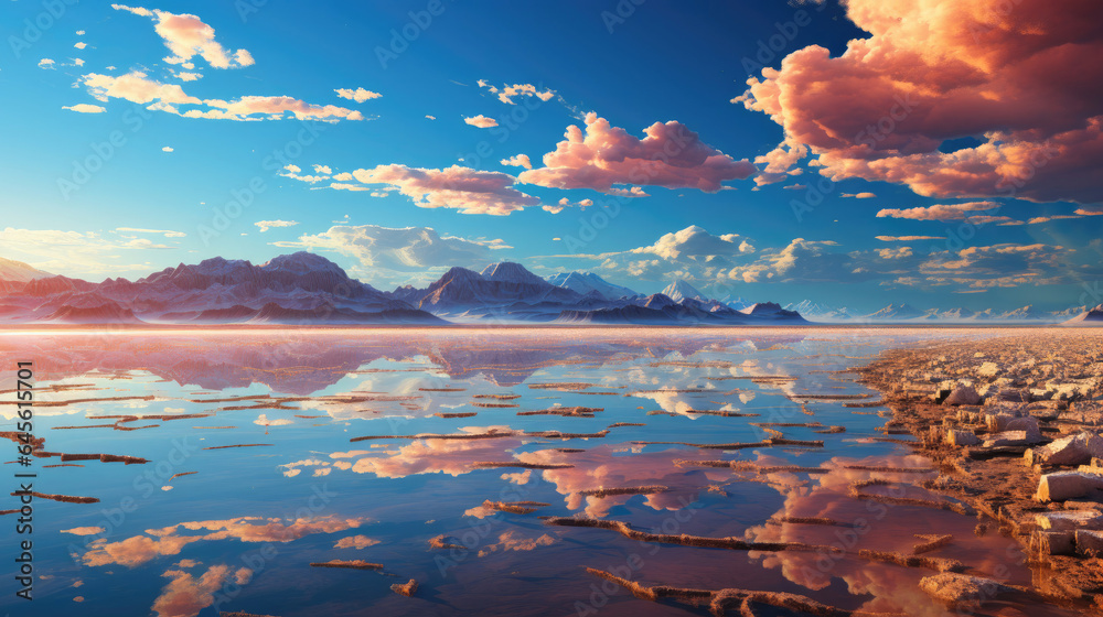 A hyper-realistic fantasy world with sparkling and cracking ground ...