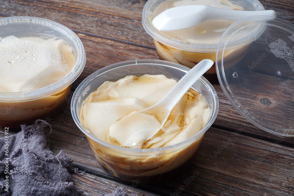 Tofu Fa or soya pudding mix with brown sugar syrup Stock Photo | Adobe ...