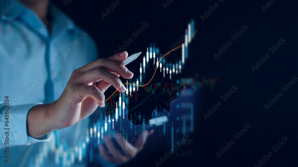 Stock market or forex trading graph and candlestick chart suitable for ...