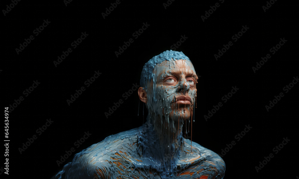 A weird looking man, covered in slime. Odd. Bizarre. Eerie. Ugly ...