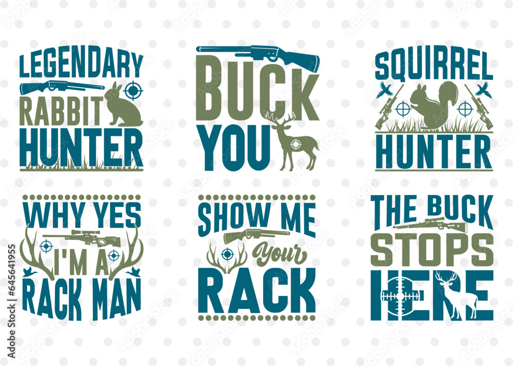 Hunting SVG Bundle Vol-04, Rabbit Hunter, Buck You Svg, Squirrel Hunter ...