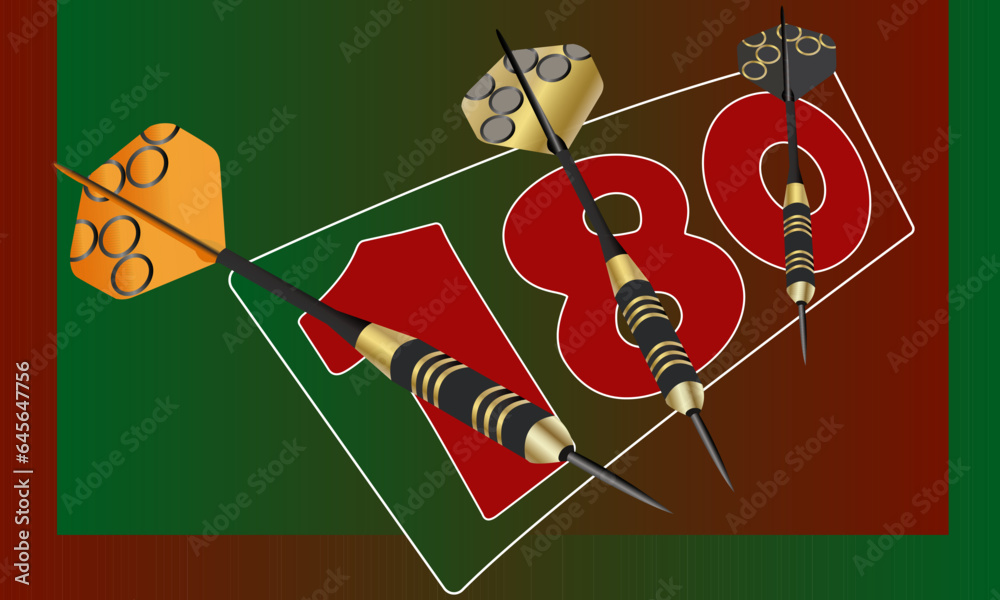 vector illustration depicting darts for playing darts against the ...