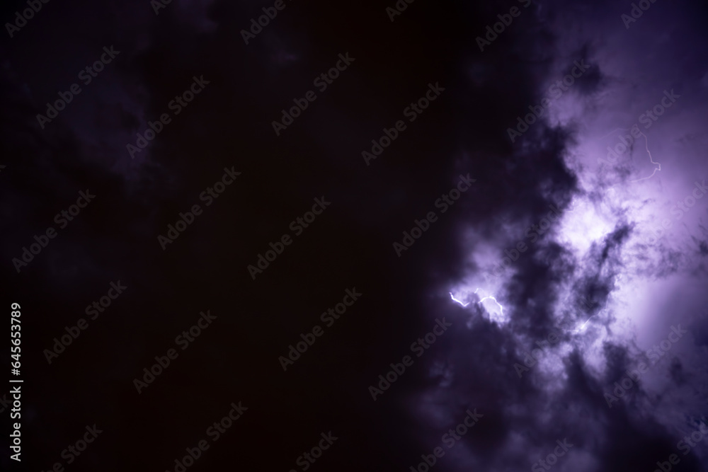 Ray. Storm. The sky is full of dark clouds in bad weather before a big ...