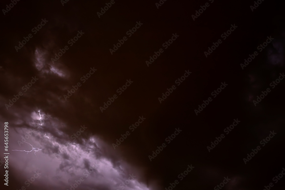 Ray. Storm. The sky is full of dark clouds in bad weather before a big ...