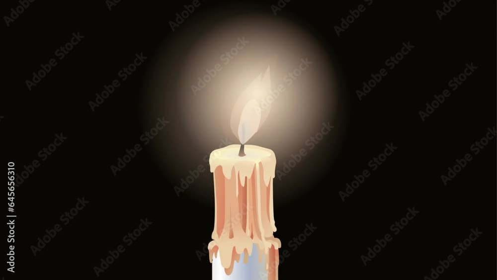 candle light background and 2d animation, candlelight burning, wax ...