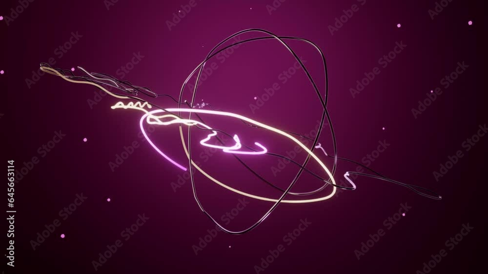 Abstract Saturn planet formed from curves spinning and floating over ...