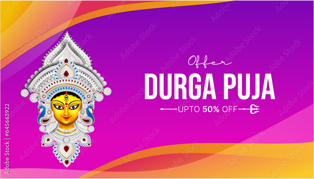 indian festival happy durga puja creative banner background design with ...