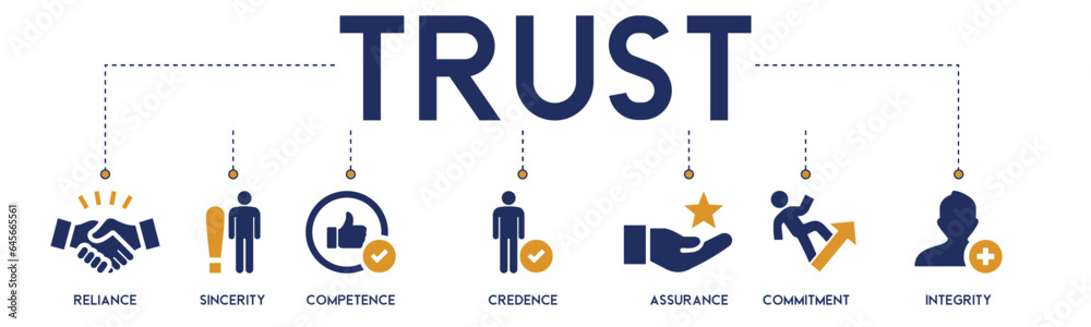 Trust build banner website icon vector illustration concept with icon ...