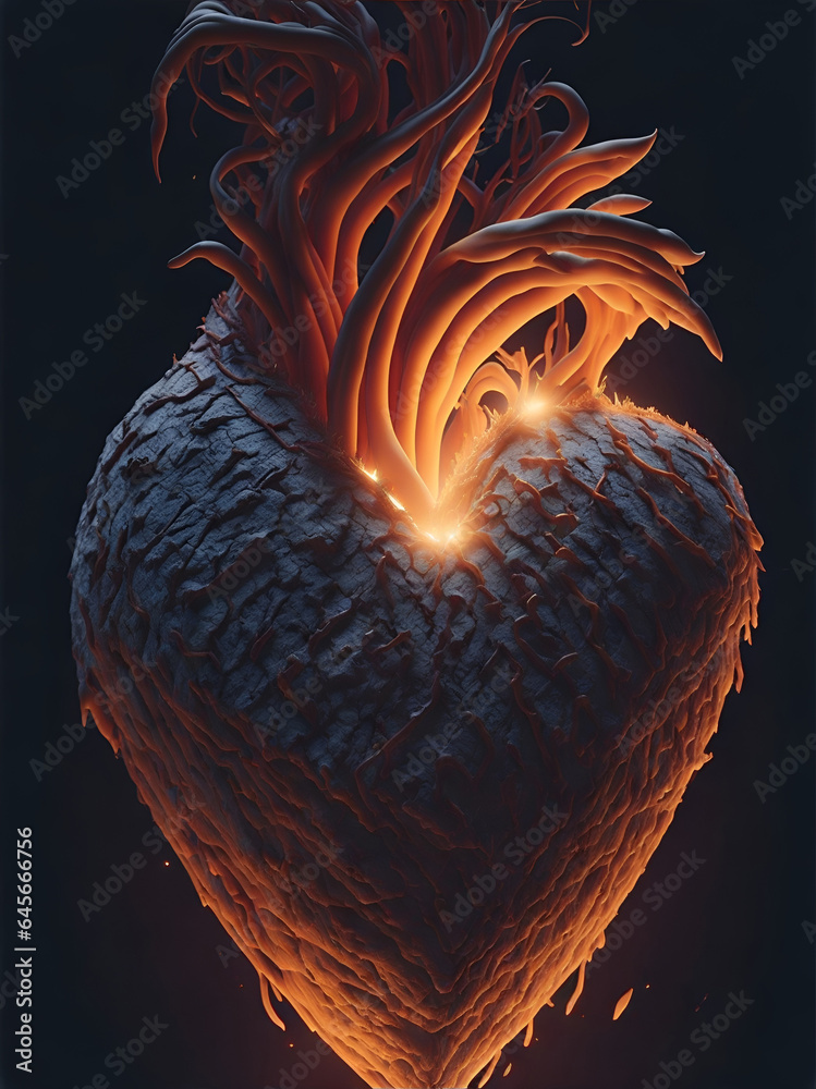 Artistic representation of the human heart. AI Generated Stock ...