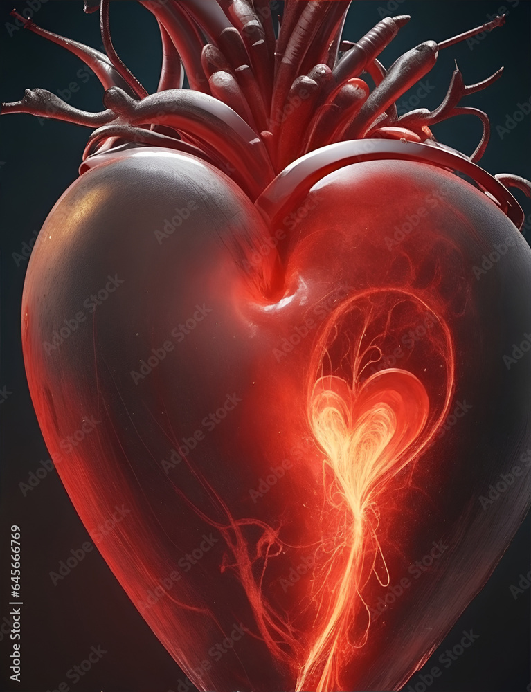 Artistic representation of the human heart. AI Generated Stock ...