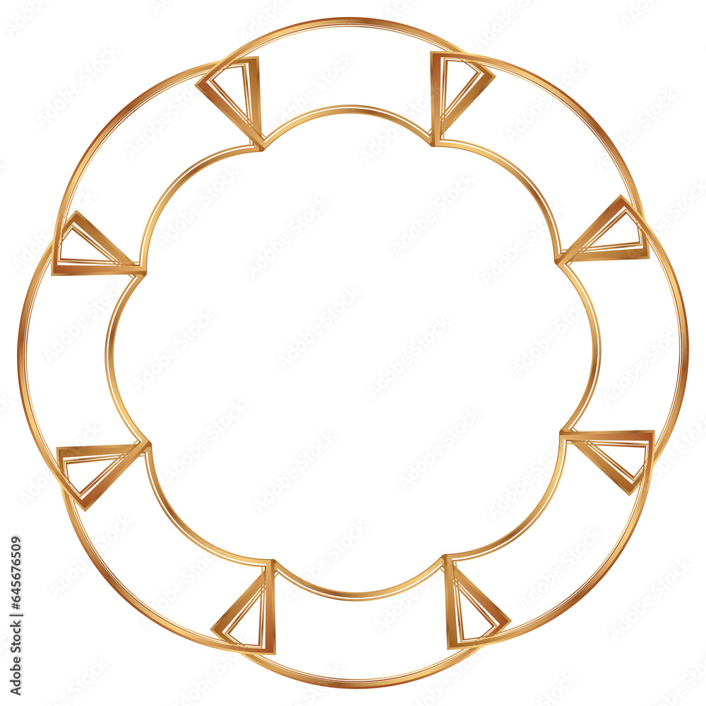 Golden circle frame border clipart Stock Illustration | Adobe Stock