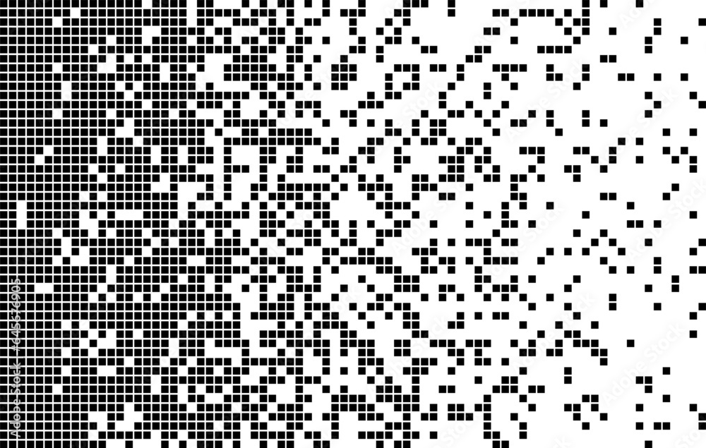 Dispersed background. Disintegration pixel effect illustration. Vector ...