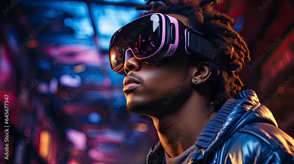 Metaverse digital cyber world technology, people with virtual reality ...