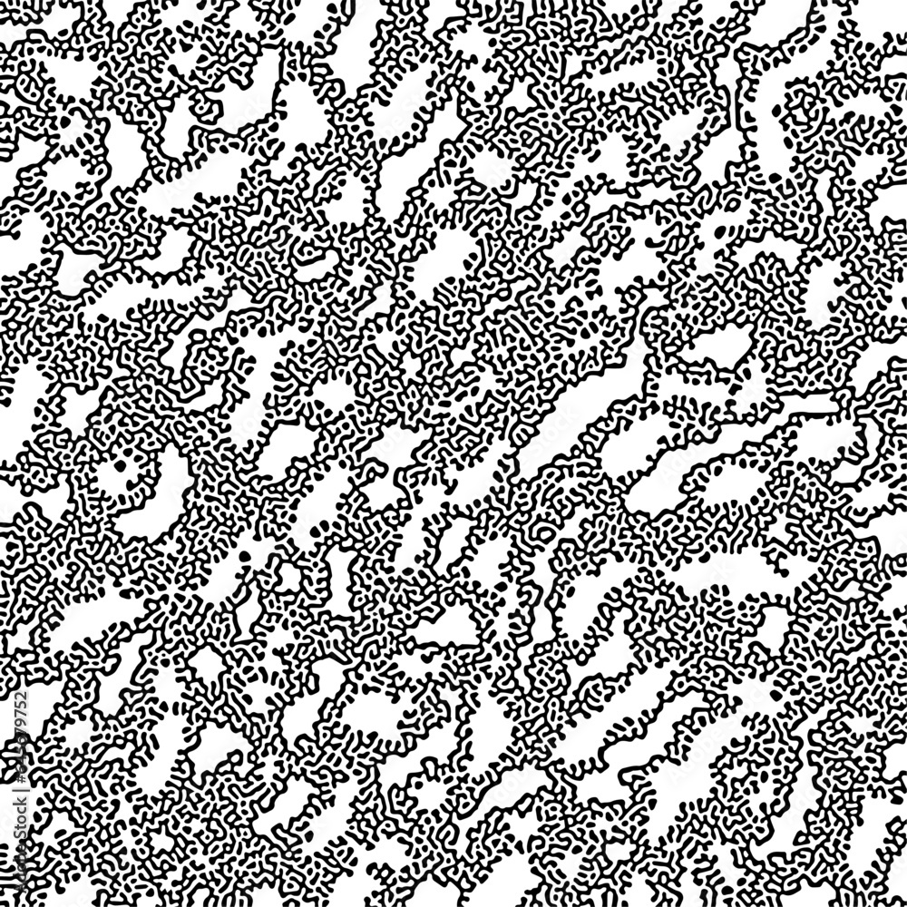 Turing reaction diffusion monochrome seamless pattern made via ...