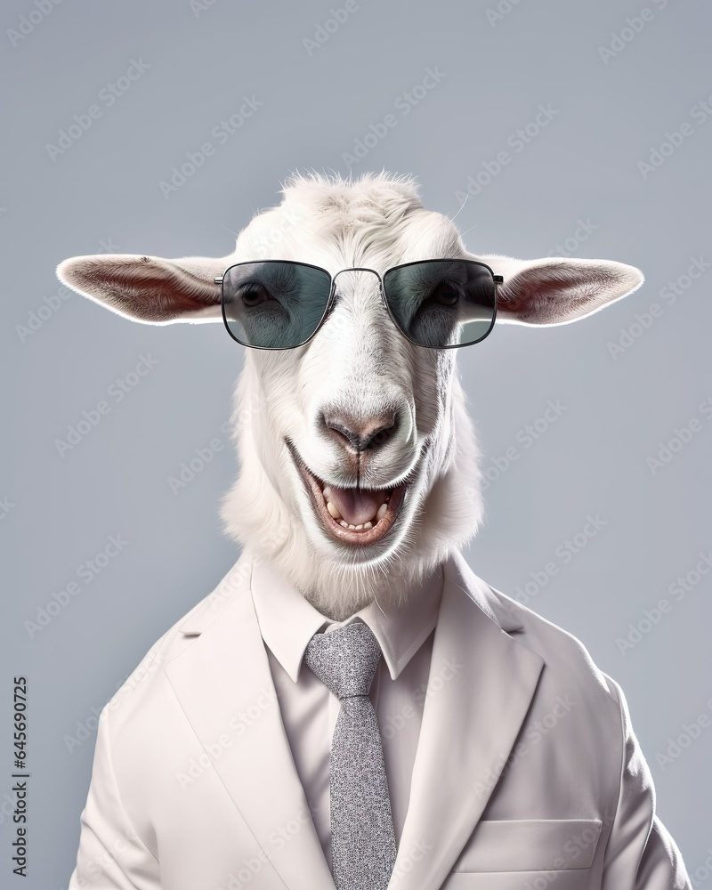 A goat wearing glasses Stock-Illustration | Adobe Stock