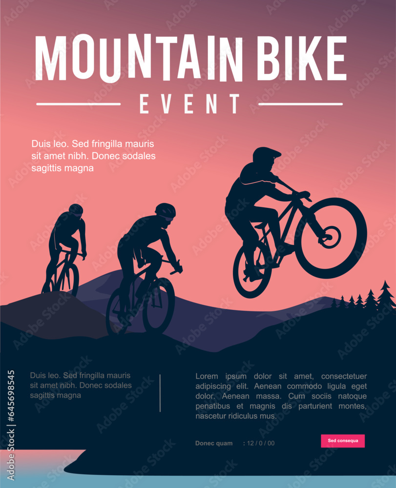 Great simple attractive mountain bike background design for any media ...