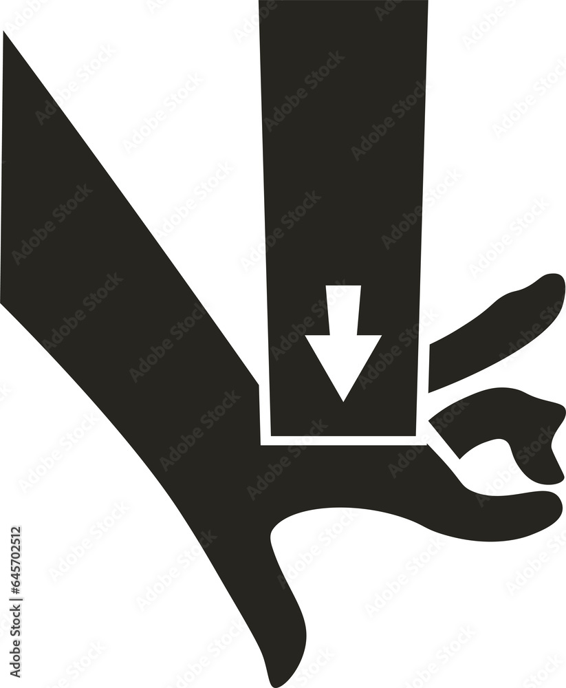 Isolated illustration of black pictogram injury risk finger crush ...