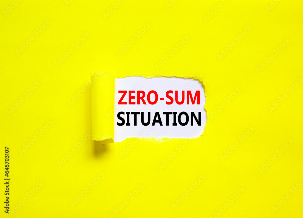 Zero-sum situation symbol. Concept words Zero-sum situation on ...