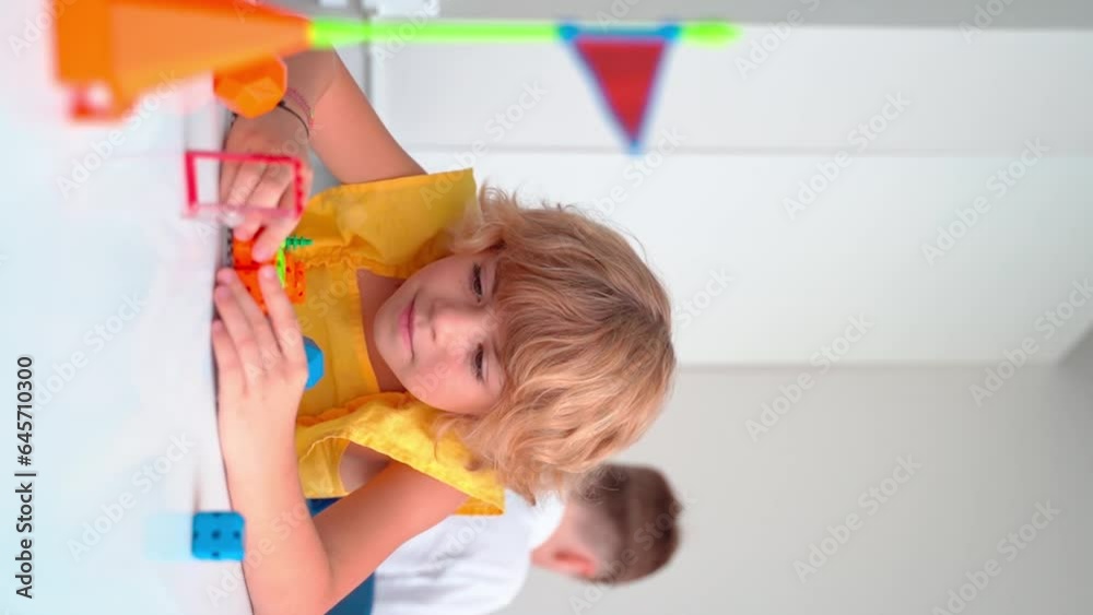 Children playing with toy car control panel in STEM educational class ...