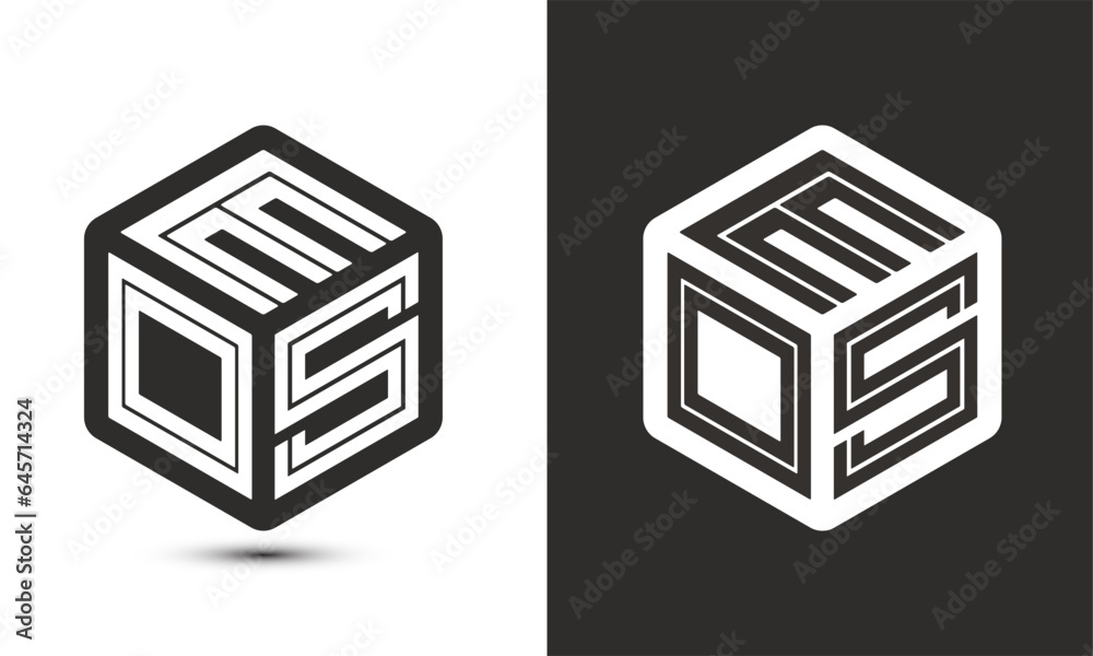 Eos letter logo design with illustrator cube logo, vector logo modern ...