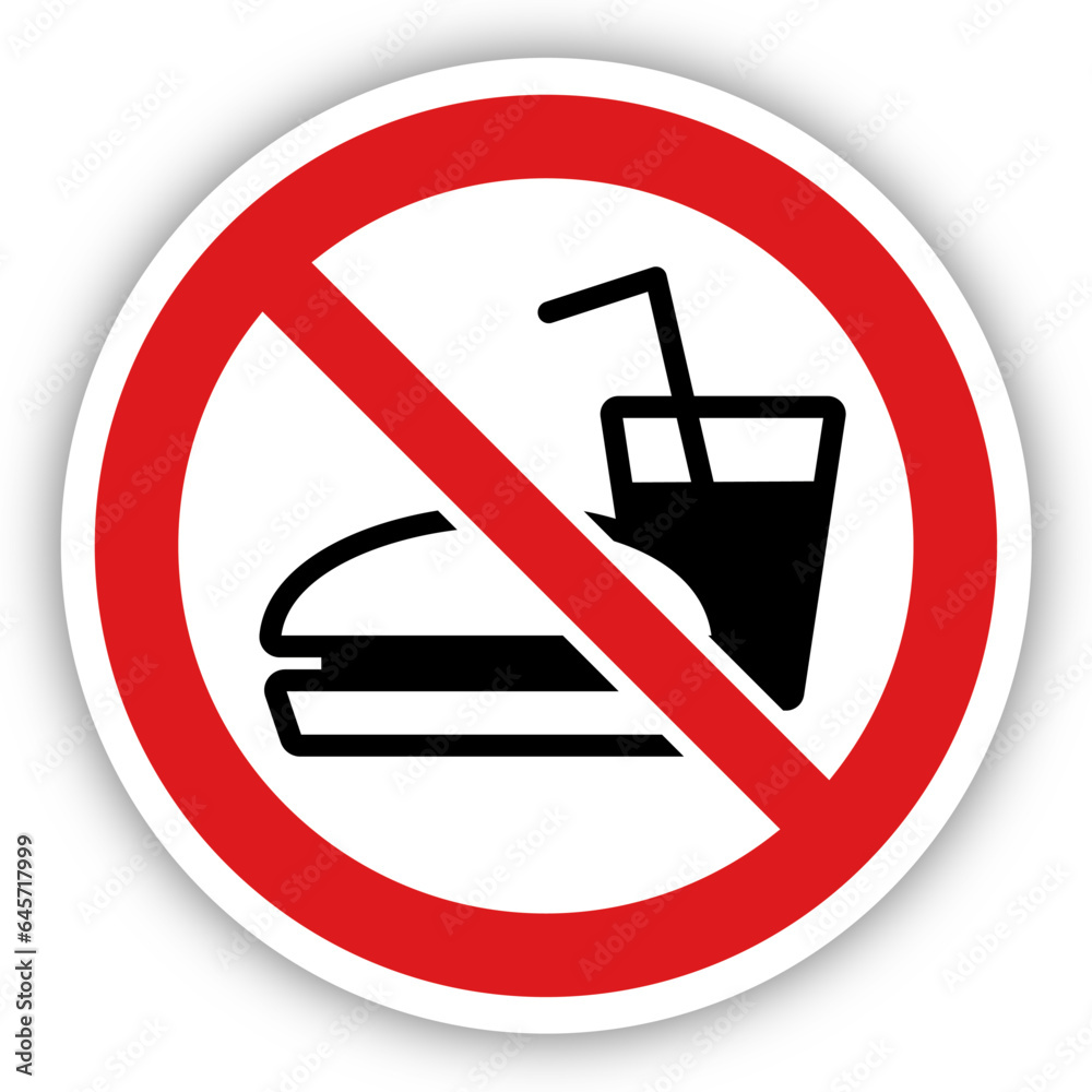 Panneau interdiction signalisation interdit rond rouge manger Stock ...