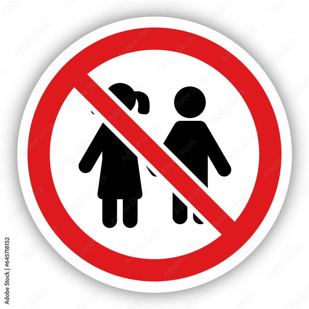 Panneau interdiction signalisation interdit rond rouge enfants Stock ...